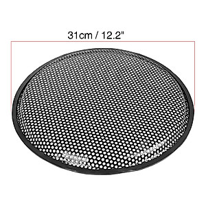 X AUTOHAUX Universal 12 Inch Car Audio Speaker Subwoofer Metal Waffle Grill Cover Protector with Rubber Edge and Clips