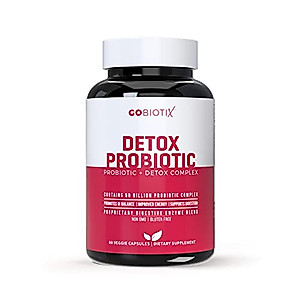 GOBIOTIX Probiotic Supplement with Digestive Enzymes - Detox and Digestive Health - Milk Thistle, Turmeric, and Dandelion Root for Gut Health - 50 Billion CFU - 60 Capsules