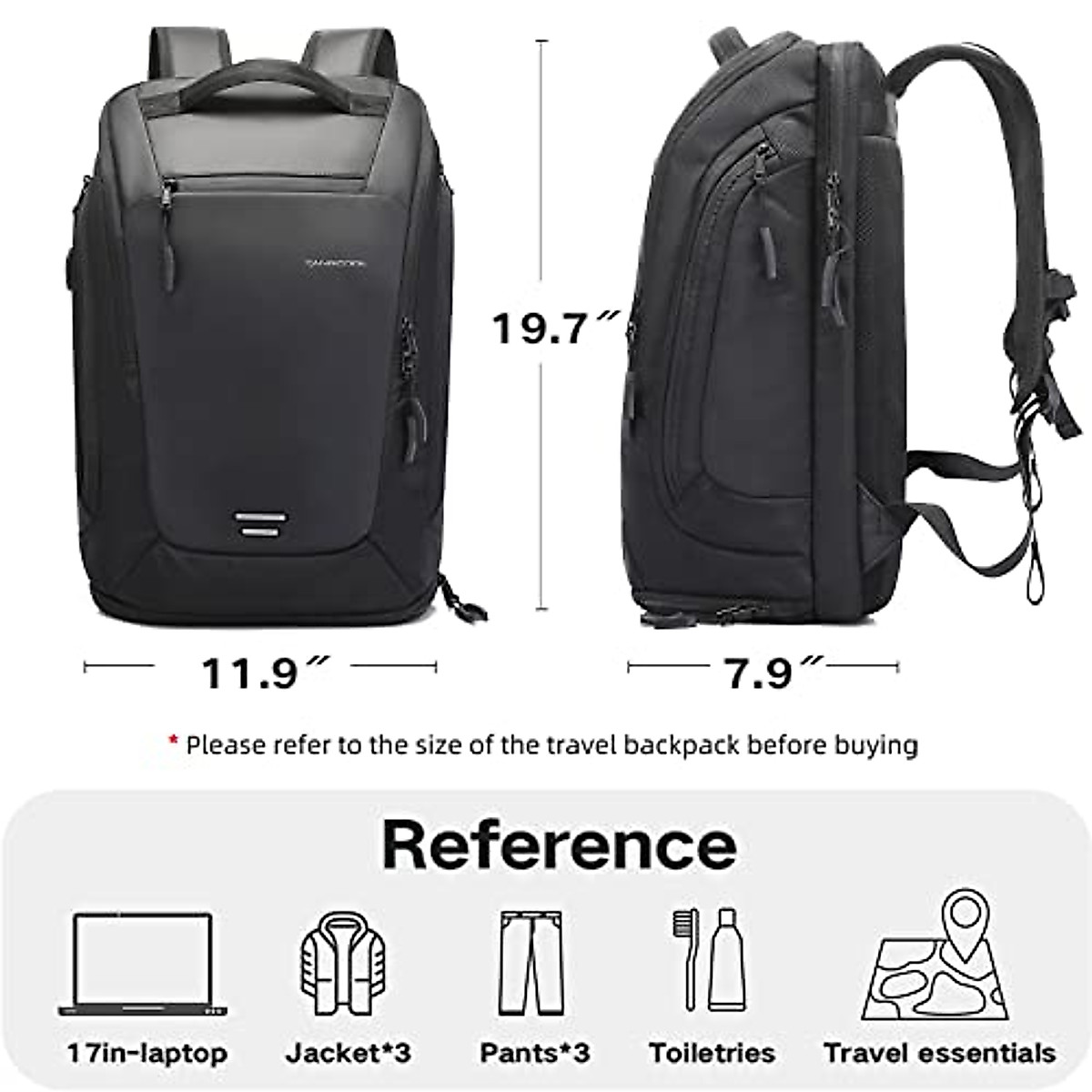 TANGCORLE Laptop Backpack for Men with Shoe Compartment, 17 Inch Business Backpacks Casual Daypack for Men Women