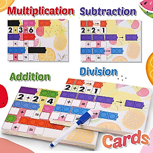 Math Number Blocks STEM Cubes Manipulatives Cubes - 100Pcs+ Math Games for Kids 6-8 Toys Number Blocks STEM Toy Supplies Construction Toy Gift for Preschool Kindergarten Learning Abacus Building