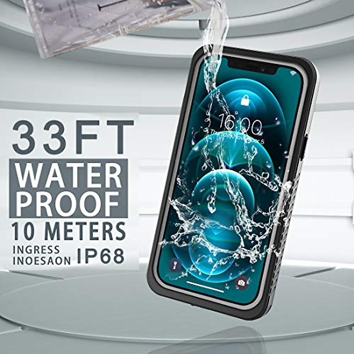 Diverbox for iPhone 12 Waterproof Case,Waterproof Shockproof Dustproof IP68 Full-Body Hard Case Built-in Screen Protector Underwater Outdoor Waterproof Cover for iPhone 12,6.1 in (Clear)