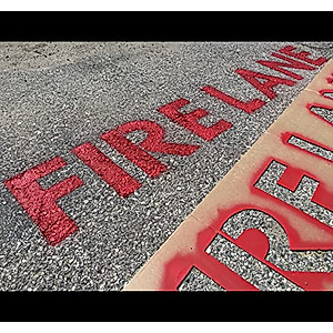 APS 12" FIRE LANE NO PARKING Stencil for Parking Lot | Parking Lot Stencils for Painting | Reusable No Parking Fire Lane Pavement Stencils for Parking Lot Markings | Made in USA w/Recycled Cardboard