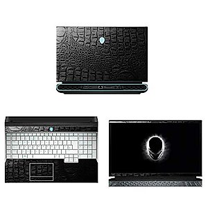 Decalrus - Protective Decal for 2019 Alienware Area-51m AWAR51M (17.3" Screen) Laptop Crocodile Skin Pattern Texture Skin case Cover wrap CROalienwareArea51m_17Black
