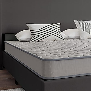 EMMA + OLIVER Asteria Premium Comfort 6" King Size Medium Firm Hybrid Innerspring Mattress in a Box with Knitted Fabric Top and CertiPUR-US Certified Foam