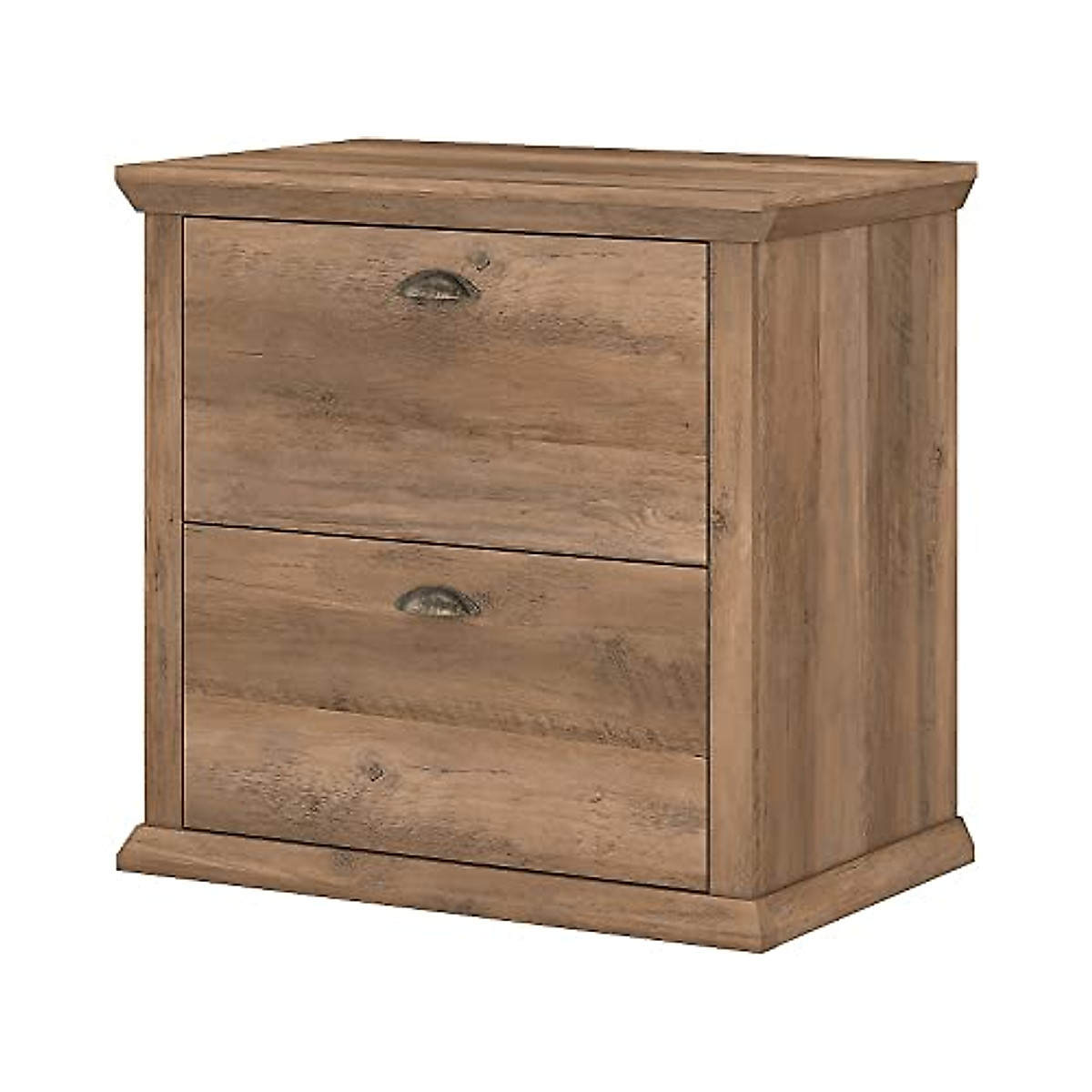 Bush Furniture Yorktown 2 Drawer Lateral File Cabinet in Reclaimed Pine
