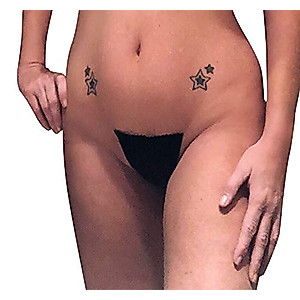 Amoreza by SKS C Style Invisible No Panty Line Heart Shaped Strapless C-String Thong (XL, Black, x_l)