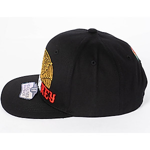 Mexican Hat Mexico State Federal Name Embroidered Snapback Flat Bill Baseball Cap (State-Monterrey) Black