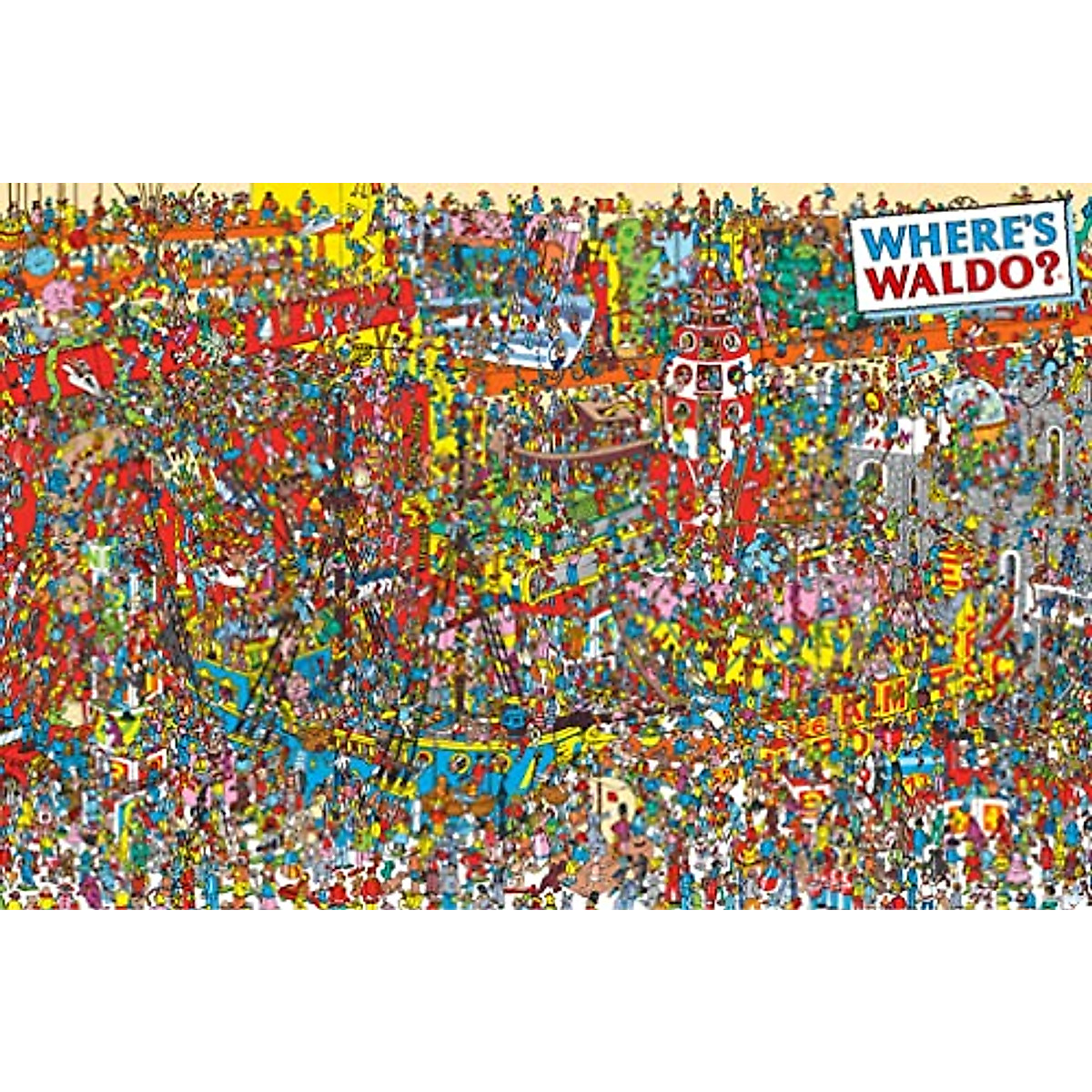 Buyartforless POSTER Where's Waldo? Visual Challange 36x24 Art Print Poster, Multicolor (AQ 241425)y, Living Room