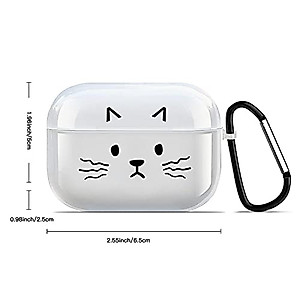 for Airpods Pro 2nd Generation Case Clear，Cute Kawaii Cat Fashion Design with Soft TPU Full Body Protective Airpod Portable Cover Case for Girls with Keychain Case for Airpod Pro 2nd Generation