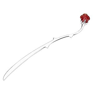 Saturey Bookmarks Sterling Silver Rose Flower Bookmark Red Agate to Send Girlfriend Birthday Valentine's Day Gift Book Marks for Book Lovers
