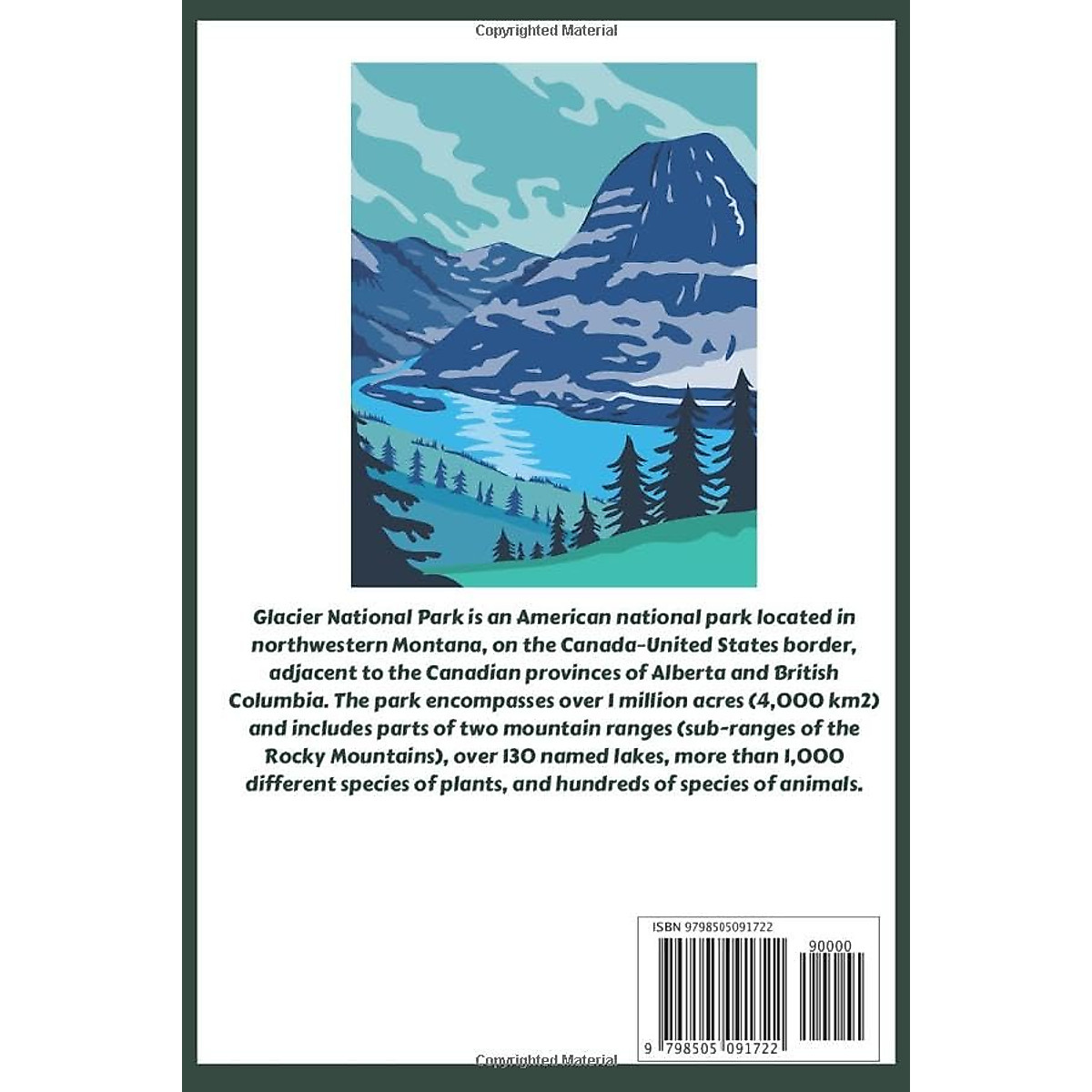 National Parks Notebook: Glacier National Park NOTEBOOK Blank Paper | 80 Pages | 6 in x 9 in