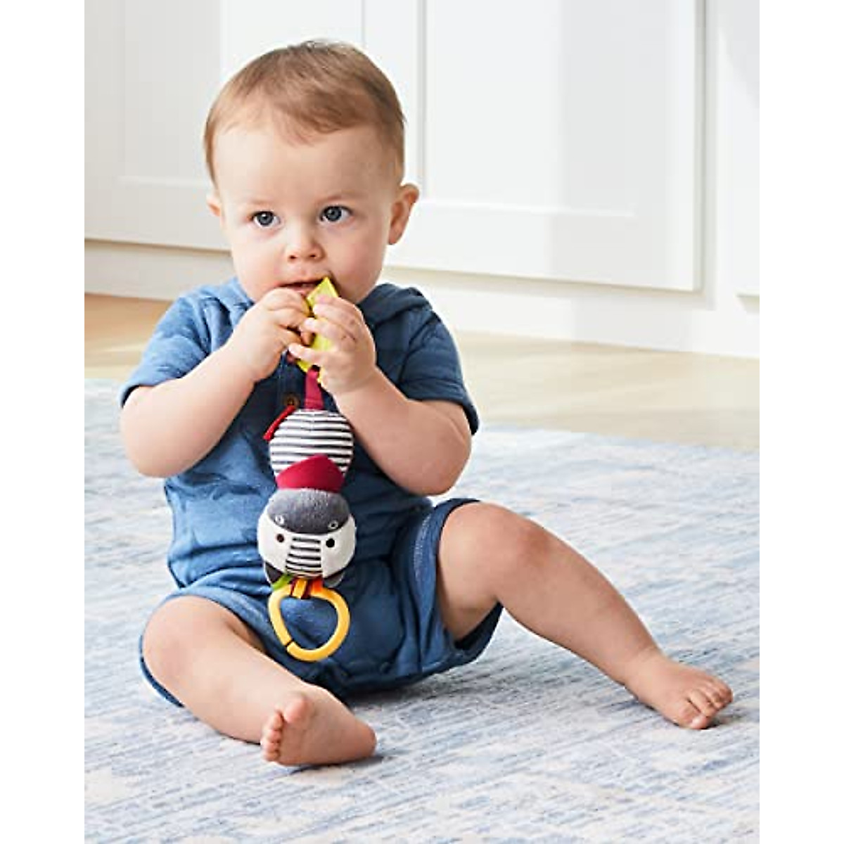 Skip Hop Bandana Buddies Baby Activity Chime & Teether Stroller Toy, Zebra