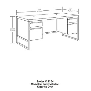 Sauder Manhattan Gate Engineered Wood Executive Desk in Mystic Oak