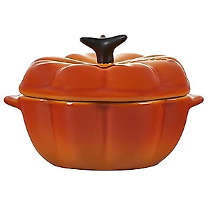 Le Creuset Stoneware Figural Pumpkin Petite Cocotte, 12oz, Persimmon