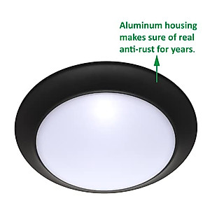 GRUENLICH LED Flush Mount Ceiling Lighting Fixture, 9 Inch Dimmable 15.5W, 1050 Lumen, Aluminum Housing Plus PC Cover, ETL and Damp Location Rated, 2-Pack, Bronze Finish-3000K