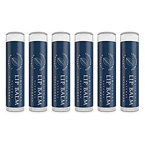 Unflavored Lip Balm for Dry Cracked Lips - Organic Beeswax Lip Moisturizer - Lip Repair For Severely Chapped Lips - Hydrating Moisturizing Lip Care Products - 6 Pack Bulk Set for Kids, Women, Men