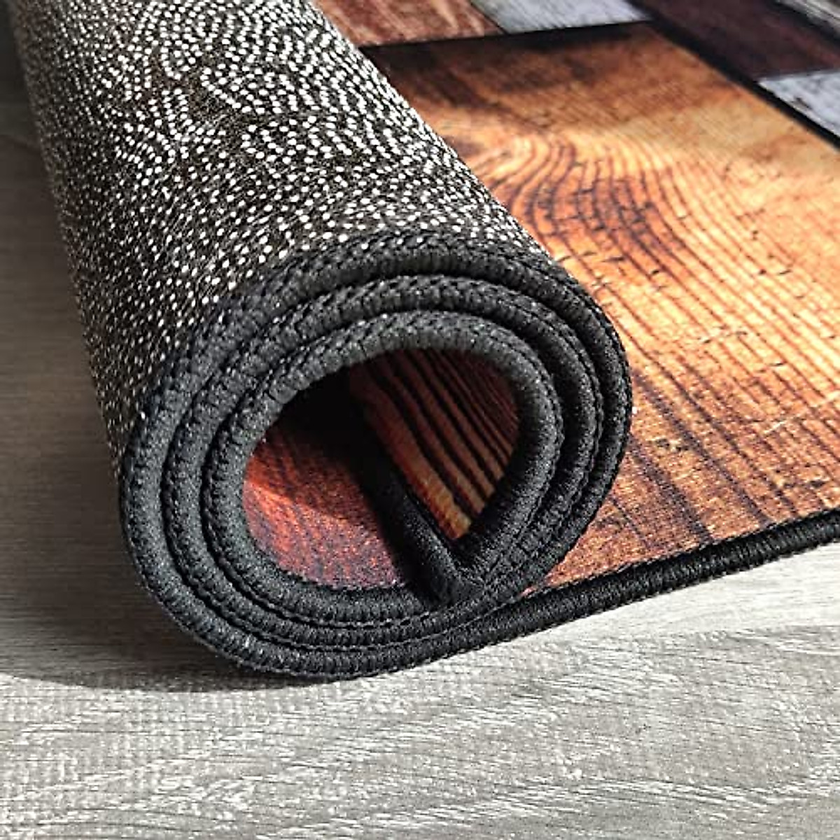 Runner Rugs for Hallway Modern 2'x3' Geometric Black and Brown Beige Runners Carpet Mat Washable Runner Rug for Kitchen Bedroom Hallway Stair Doorway, Customizable