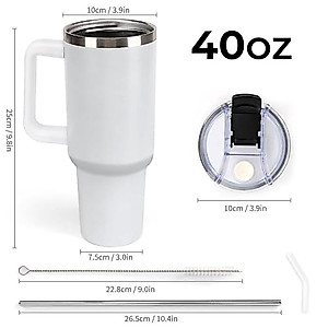 Hope Fight Believe - Breast Cancer 40oz Water Bottle Double Wall Insulated Tumbler with Handle Leakproof Travel Mug White-style