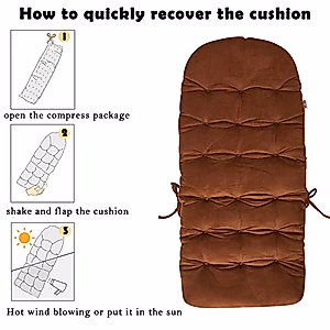 Big Hippo Adirondack Chair Cushion, Patio Rocking Chair Cushions for High Back Chair 44x19x4 inch (Brown, 1)