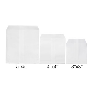 Flat Glassine Waxed Paper Treat Bags 4x6 Semi-Transparent for Bakery Cookies Candies Dessert Chocolate Party Favor, Pack of 100 by Quotidian (4'' x 6'')