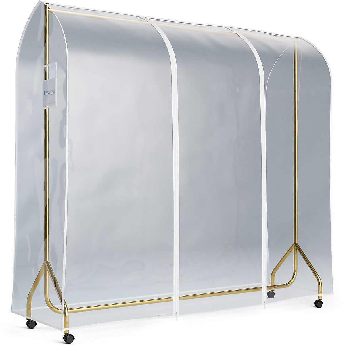 HANGERWORLD 6ft Clothes Garment Rack Cover for Open Closet Clear Showerproof COVER ONLY (72"x24")