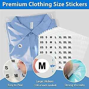 PigPotParty 100PCS 10"x13" Clear Plastic Cellophane Shirts Bags with Clothing Size Stickers, Resealable Self Seal Adhesive Bags for Jeans, Hoodies, Sweater, T-Shirt, Dress, Gift Packaging on Retail