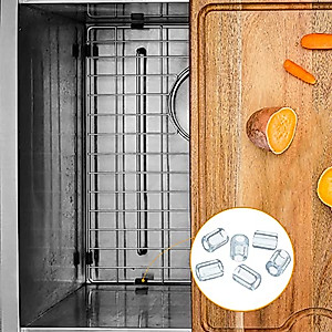 MECCANIXITY Kitchen Sink Rack Feet 5mm ID x 10.5mm OD PVC Sink Replacement Feet for Protective Sink Grid, Clear Pack of 40