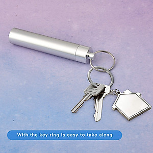 Worldity 5Pcs Reusable Toothpick, Portable Metal Toothpick, Professional Teeth Cleaning Tools, Dental Picks with Toothpick Holder and Key Ring for Travel Picnic Camping