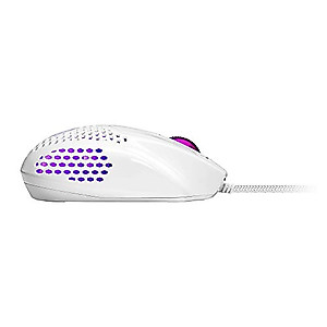 Cooler Master MM720 White Glossy Lightweight Gaming Mouse with Ultraweave Cable, 16000 DPI Optical Sensor, RGB and Unique Claw Grip Shape