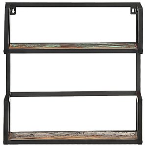 allesoky Rustic Solid Wood Shelf - Industrial Style Shelving for Reclaimed Wood Decor Floating Shelves: Your Space with Rustic Charm and Functionality-Black(35.4 x 7.9 x 23.6)