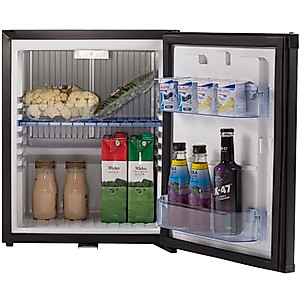 Smad Mini Fridge with Lock Compact Refrigerator for Bedroom Dorm Office No Noise,12V/110V,1.0 Cubic Feet, Black