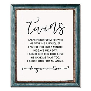 Twins Nursery Wall Art, Twin Baby Girl, Kids Room Decor, Twin Baby Boy, Nursery Bedroom Wall Decor, 8 x 10 Inches Unframed