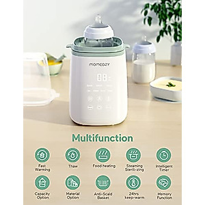 Momcozy Smart Baby Bottle Warmer, Fast Baby Milk Warmer with Accurate Temperature Control and Automatic Shut-Off, Multifunctional Bottle Warmers for Breastmilk or Formula
