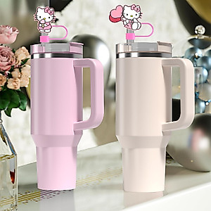 10 mm Straw Toppers for Stanley Cup, 6 Pcs Cartoon Straw Cover Cap for Stanley Tumbler, Reusable Cute Straw Covers for Stanley 30 Oz 40 Oz