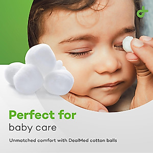 Dealmed Cotton Balls for Face, Makeup & Nail Polish Remover, Medical Uses, & DIY Crafts | Non-Sterile Bulk Pack | Resealable Zip-Locked Bag | 100% Pure Cotton - Soft, Absorbent, Gentle (500 per Bag)