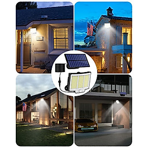 oulac Solar Lights for Outside, 210 LED Motion Sensor Outdoor Lights, IP68 Waterproof Outdoor Solar Lights, Solar Flood Lights Outdoor for Yard, Patio, Garden(2 Pack)