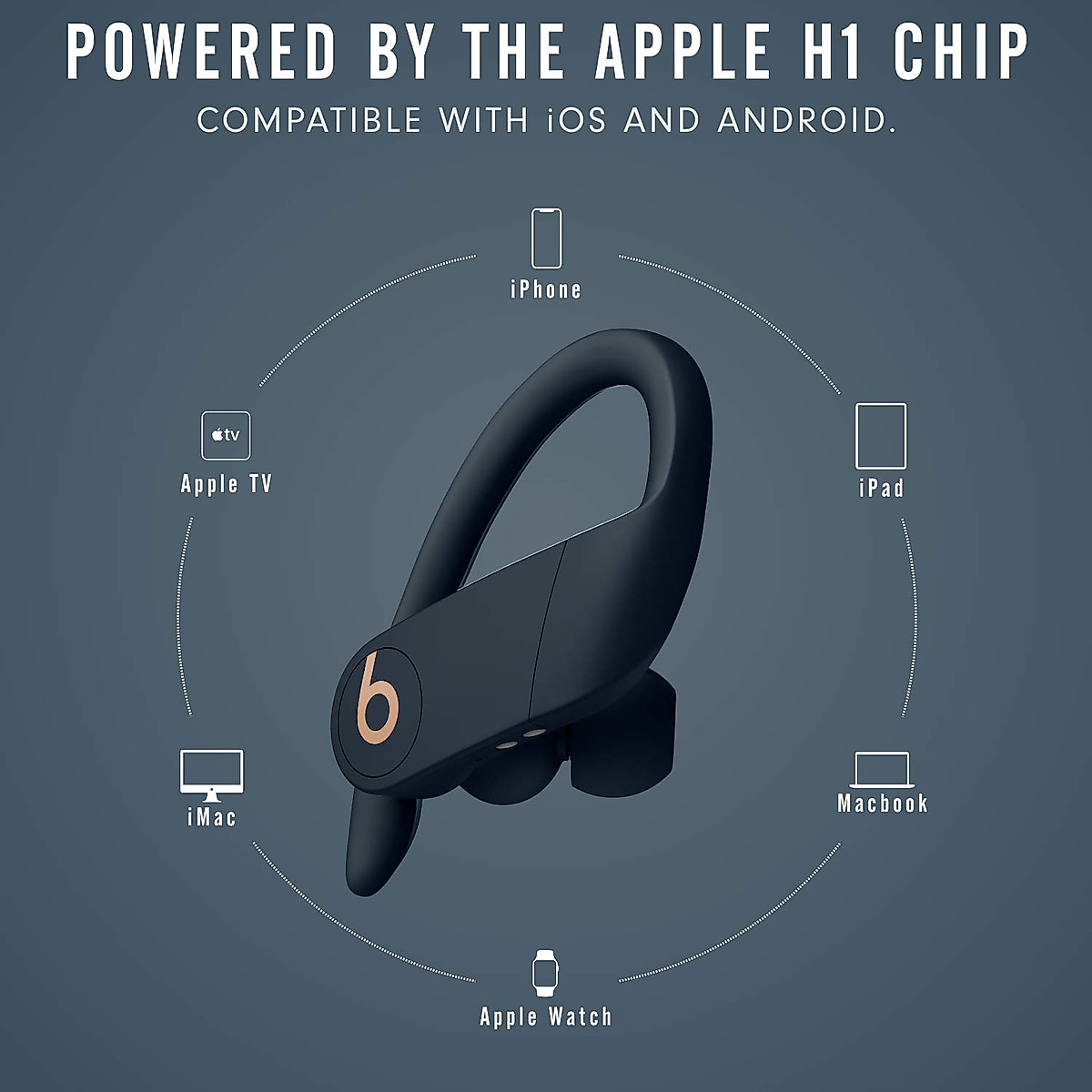Powerbeats Pro Wireless Earphones - Apple H1 Headphone Chip, Class 1 Bluetooth, 9 Hours of Listening Time, Sweat Resistant Earbuds, Built-in Microphone - Navy