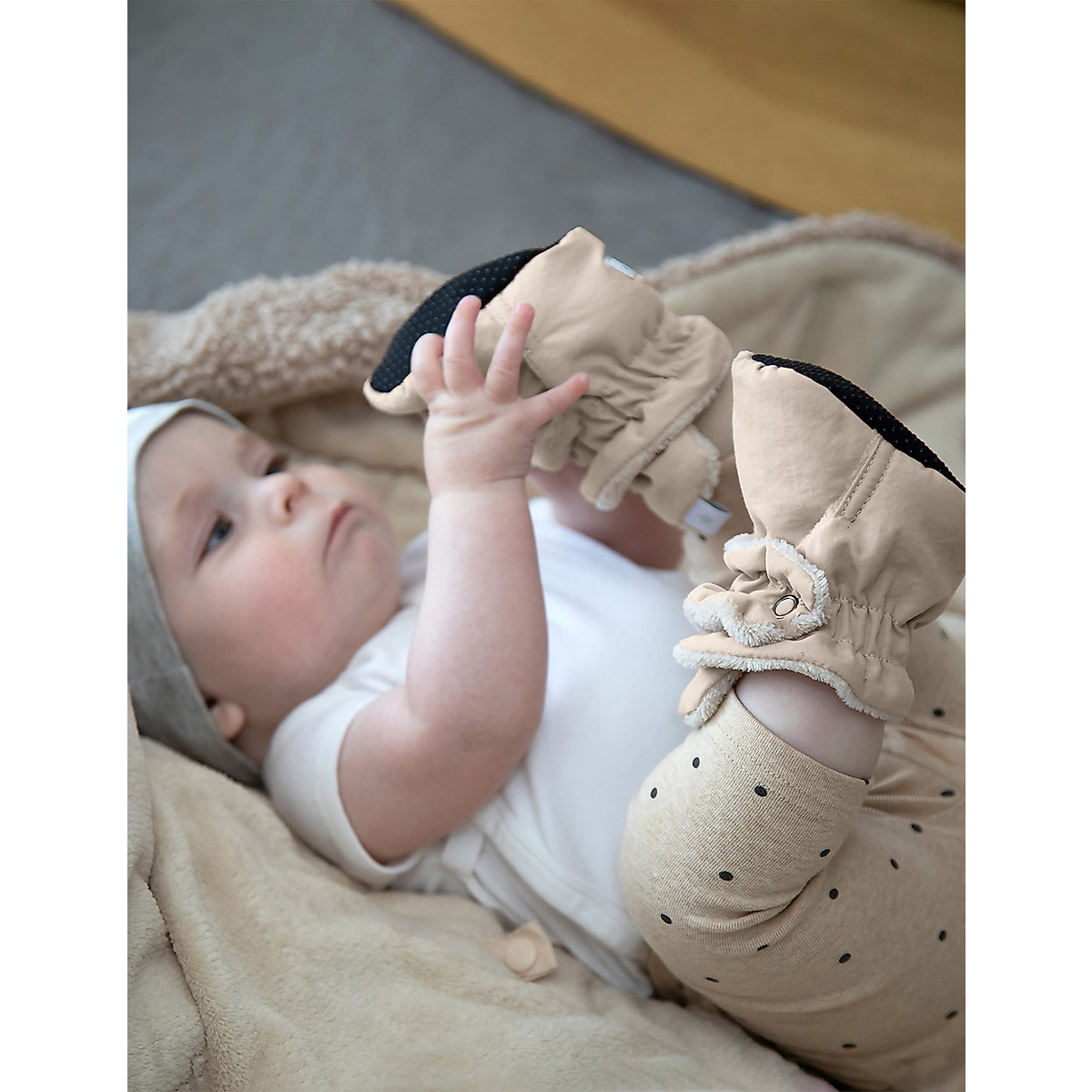 7AM Enfant Baby Booties Airy - Unisex Vegan Water Repellent with Plush Lining (Brush, us_footwear_size_system, infant, age_range, narrow, 6_months, 12_months)