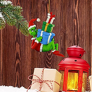 Grinchs Christmas Tree Ornaments | 2022 Christmas Tree Acrylic Pendant Funny Green Grinchs Christmas Decor for Home Holiday Party (Double -Sided Printing)