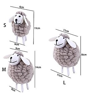 Wool Felt Sheep Ornament,Needle Felted Stuffed Ornament,Christmas Hand Made Felt Sheep Ornament,Cute Christmas Tree Ornaments(S,Grey)