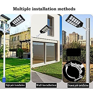Solar Street Light, Dusk to Dawn Solar LED Light, 600W-1000W Solar Street Lights Outdoor lamp, with Radar Sensor, for Parking Lot/Stadium/Yard