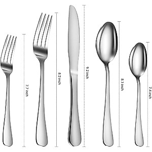AIPNIS Custom Flatware Set,Personalized Engraving Name Dinner Forks/Knives/Spoons Stainless Steel Flatware,Customized Birthday Christmas Gift