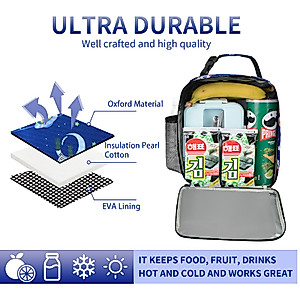 ProCattle Reusable Lunch Box for Men Boys, Small Lunch Bag for Teen/Man/Adult/Student Reusable Portable Lunchbox for Work Office School Picnic- Blue Planet