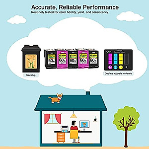 Cartlee Remanufactured Ink Cartridge 60XL 60 XL Replacement for HP Envy 100 110 120 Photosmart C4670 c4680 c4780 c4795 d110 Deskjet d2680 D2660 f2430 f4280 f4440 f4480 f4580 Printer (3 Black, 2 Color)