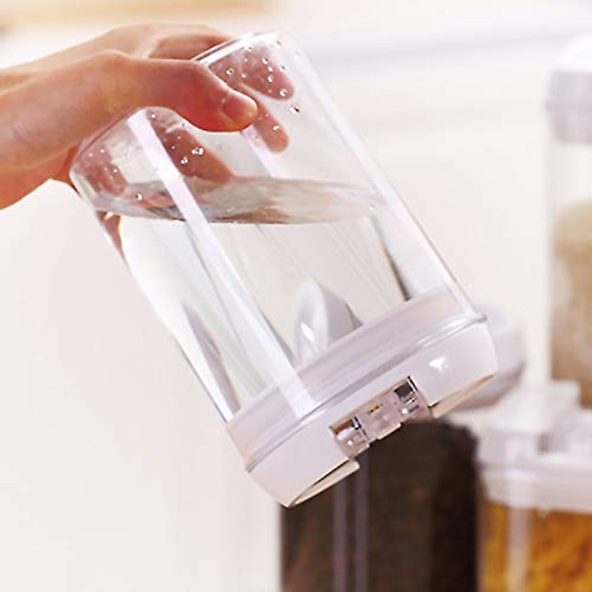 Modern-Depo Food Storage Container 7PCS Airtight Kitchen Plastic Canister with Lid for Flour, Cereal, Sugar, Pantry Organization, BPA Free, Labels and Marker Included, White