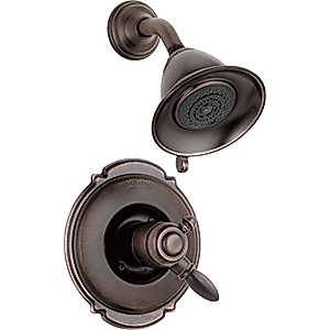 Delta Faucet Victorian 17 Series Dual-Function Shower Trim Kit with 2-Spray Touch-Clean Shower Head, Venetian Bronze T17255-RB (Valve Not Included)
