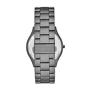 Michael Kors Men's Slim Runway Quartz Watch with Stainless Steel Strap, Gunmetal, 22 (Model: MK1044)