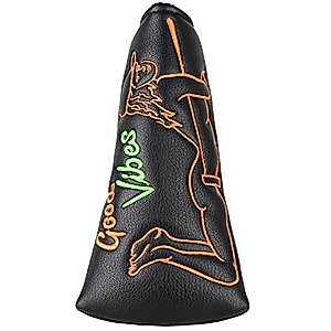 Craftsman Golf Beauty Hold The Club Black Blade Putter Headcover Magnetic Closure Good Vibes