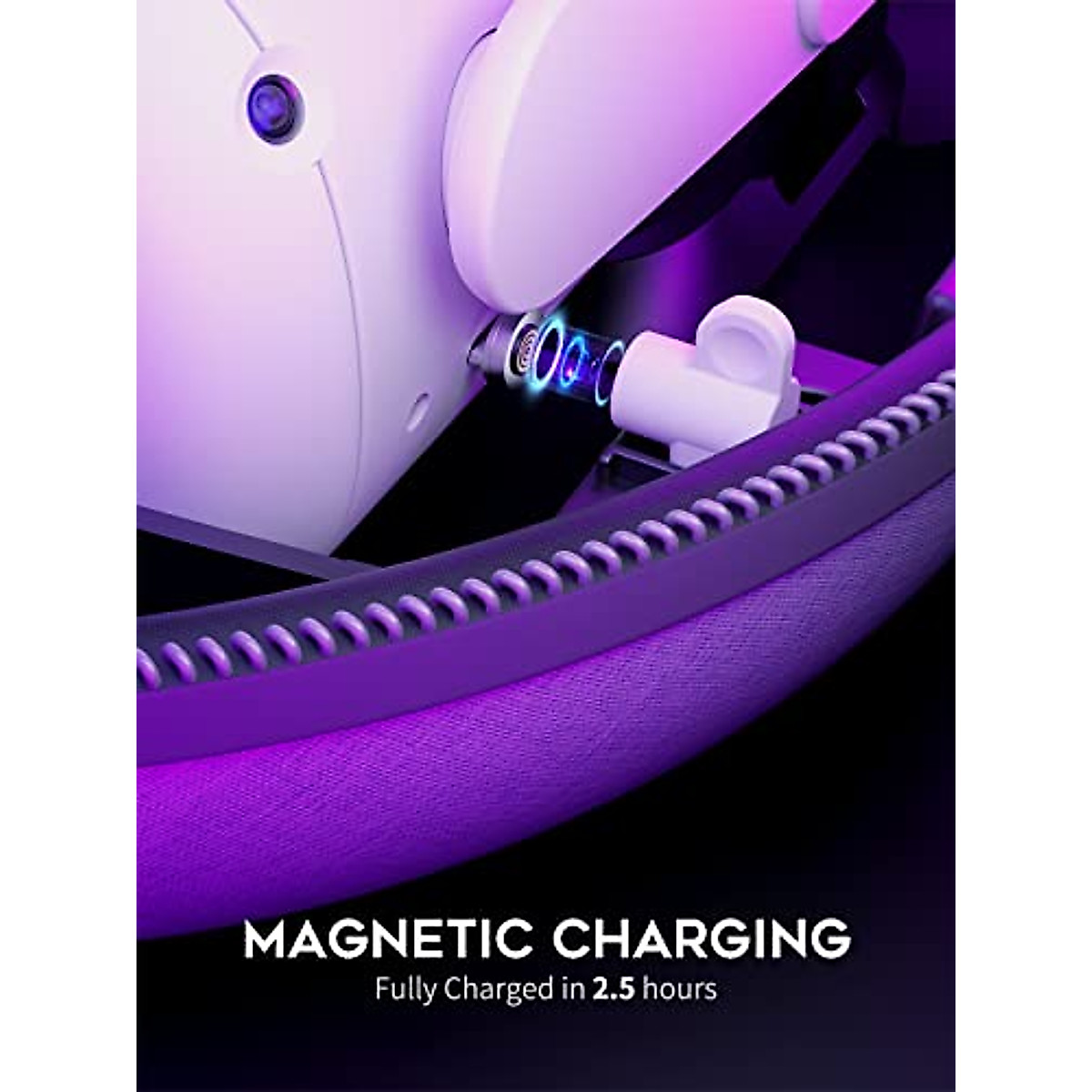 DESTEK OC1 Magnetic Charging Carrying Travel Case for Meta/Oculus Quest 2 VR Accessories, Universal Charging Large Storage Case for Meta/Oculus Quest 2 and Battery Head Strap- Window Version