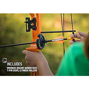 Bear Archery Brave Bow Set for Youth, Right Hand, Black, 26 inch